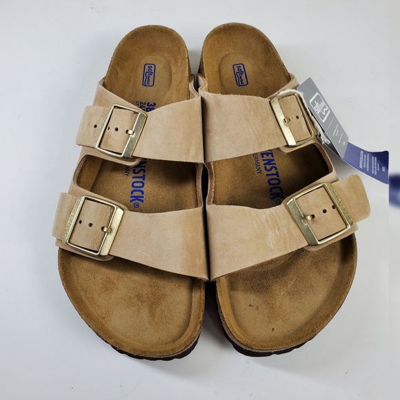 Birkenstock | Shoes | New Birkenstock Arizona Sandcastle Nubuck Leather ...